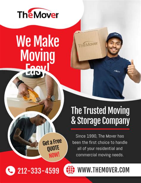 Red And Black Moving Company Flyer Template Postermywall