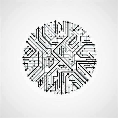 Technology Communication Cybernetic Element With Arrows Vector Stock Vector Illustration Of