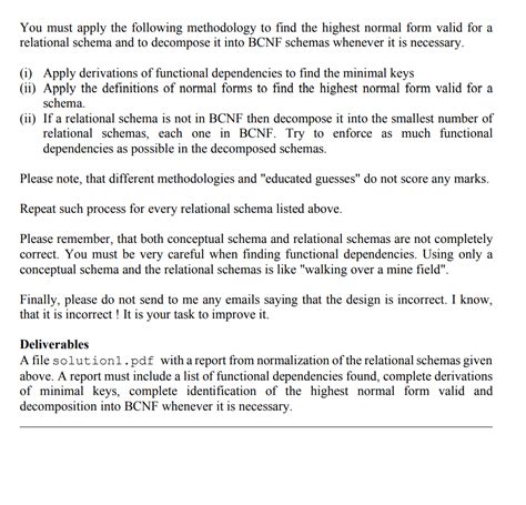 Solved Task Marks Normalization Of Relational Schemas Chegg