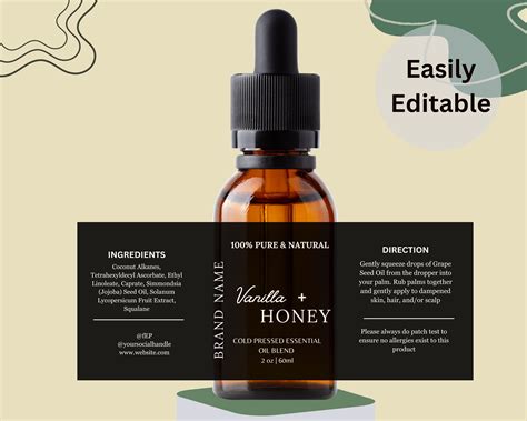 Editable Product Label Custom Label Template Stylish Dropper