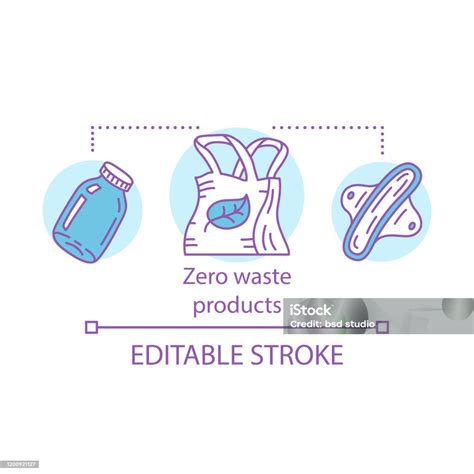제로 폐기물 선택 및 제품 개념 아이콘 폐기물 관리 에코 친근한 라이프 스타일 아이디어 얇은 라인 일러스트 재활용 가능 재사용 가능한 품목 벡터 절연 윤곽선 도면 편집