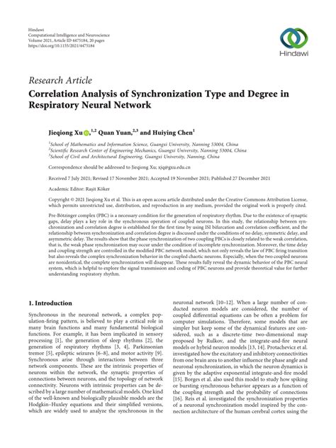 Pdf Correlation Analysis Of Synchronization Type And Degree In