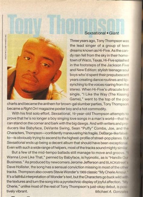 Tony Thompson Sexational Article Tony Thompson Tony S Black Men
