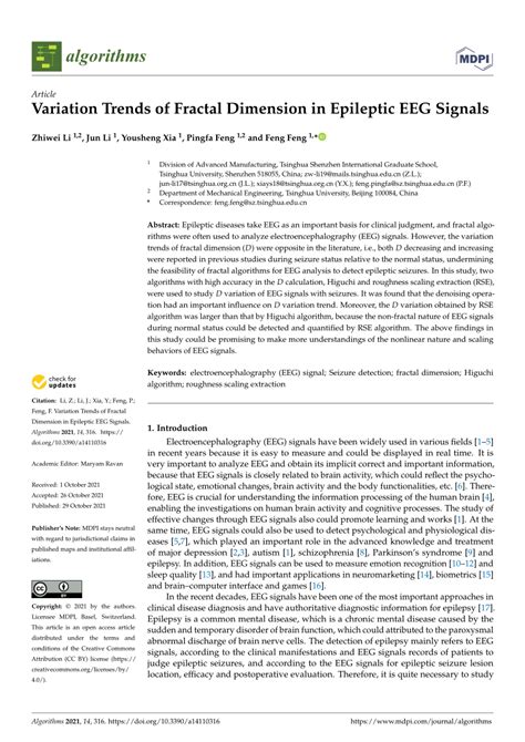 Pdf Variation Trends Of Fractal Dimension In Epileptic Eeg Signals