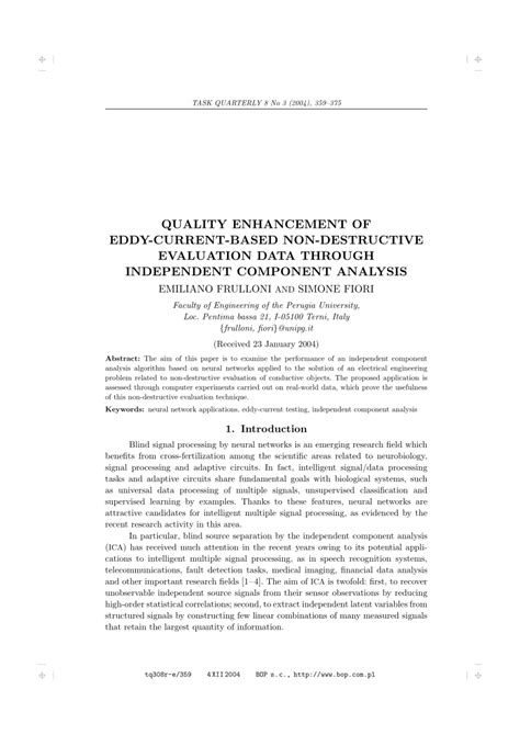 Pdf Quality Enhancement Of Eddy Current Based Non Destructive Evaluation Data Through