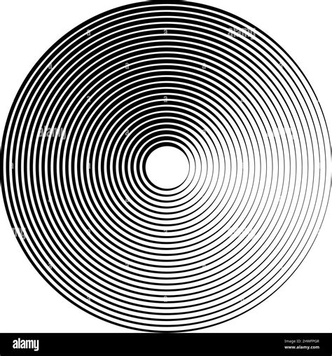 Concentric Radial Radiating Circles Rings Stock Vector
