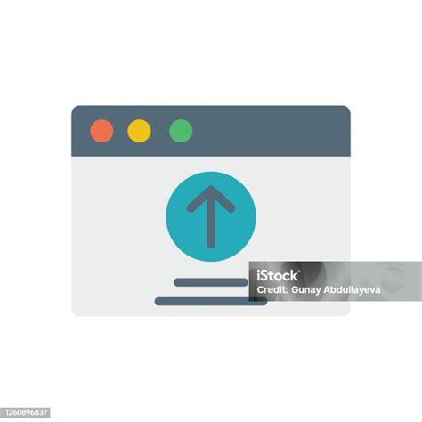 브라우저 웹 사이트 업로드 아이콘 Ui 및 Ux 웹 사이트 또는 모바일 응용 프로그램에 대한 인터넷 익스플로러 아이콘의 간단한 색상 벡터 요소 0명에 대한 스톡 벡터 아트