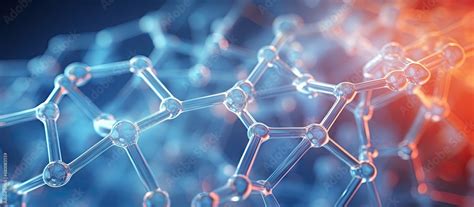 Molecule 3d Illustration Laboratory Experiments And Research Nanostructures In High Tech Areas