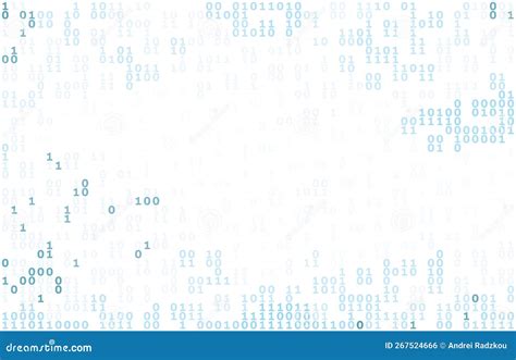 Simple Binary Code Background With Blue Ones And Zeros Vector Pattern