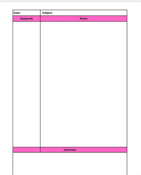 Note Sheet Instant Download Etsy