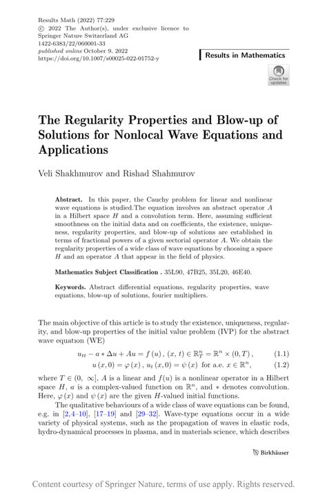The Regularity Properties And Blow Up Of Solutions For Nonlocal Wave