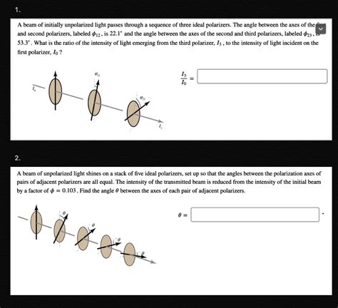 solved a beam of initially unpolarized light passes through sequence
