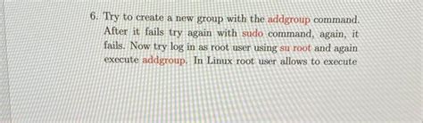 solved 6 try to create a new group with the addgroup