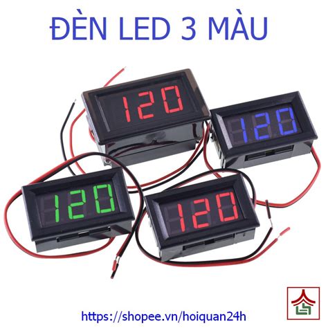 Vôn Kế Điện Tử Kỹ Thuật Số 5v 120v Cao Cấp 2 Dây Tiện Dụng Có Thể