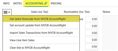 How To Retrieve A Financial Summary For An Myob Accountright Customer
