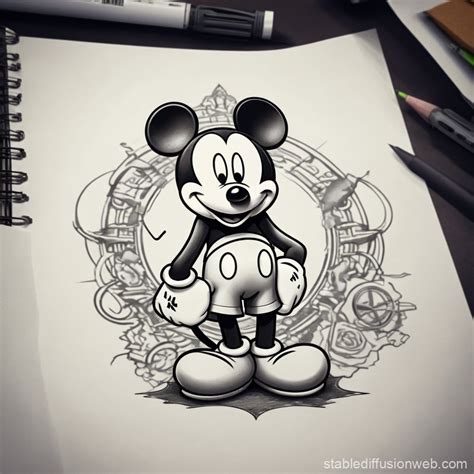 Mickey Mouse Tattoo Design Stable Diffusion Online