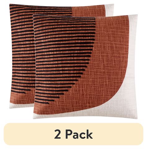 2 Pack Mainstays Curved Geo Decorative Pillow For Adults 18 X 18