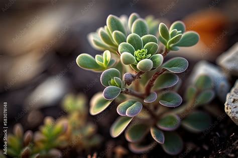 The Thymus Plant Just As It Is Beginning To Grow In The Garden In A