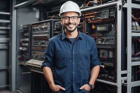 Premium Photo Full Length Portrait Of A Smiling Engineer