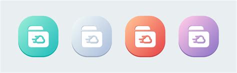 Cloud Storage Solid Icon In Flat Design Style Network Database Signs