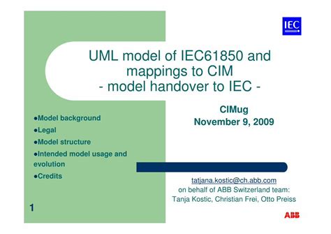 PDF UML Model Of IEC And Mappings To CIM Model Handover UML Model Of IEC