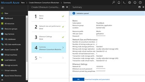 setting up private ethereum blockchain consortium network on azure