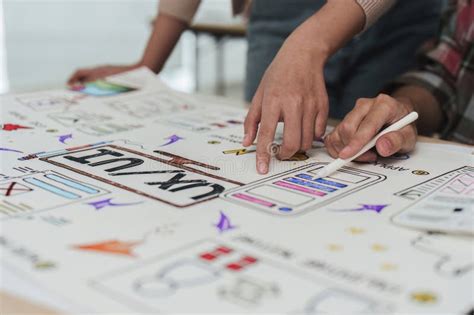 Close Up Ux Developer And Ui Designer Brainstorming Interface Wireframe Designcreative Digital