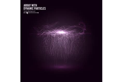 Array Vector With Splash Emitted Particles Round Shape Of Visualization Abstract Background