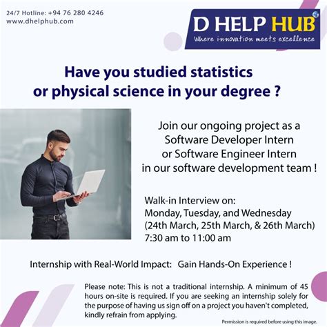 internship techgrowth softwareengineering handsonlearning onsite… d help hub private limited