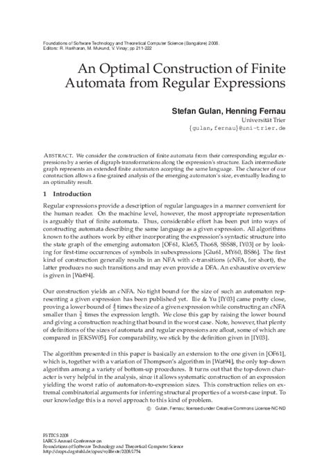pdf an optimal construction of finite automata from regular expressions