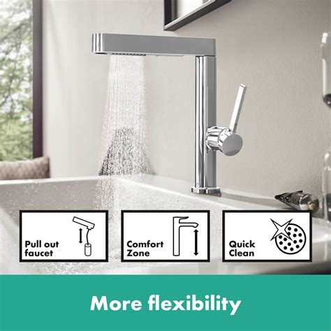 Hansgrohe Finoris 伸縮面盆龍頭｜輕鬆洗滌｜兩色 76063000 76063670 — 好德 Better Choice 廚衛精品