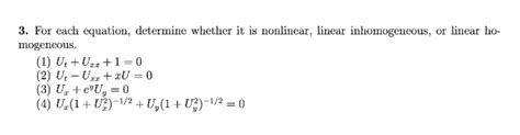 Solved 3 For Each Equation Determine Whether It Is