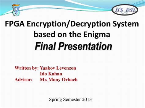PPT FPGA Encryption Decryption System Based On The Enigma Final Presentation PowerPoint