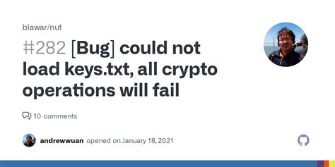 [bug] could not load keys txt all crypto operations will fail · issue