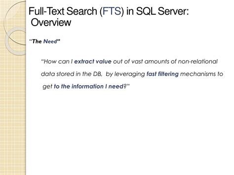 Ppt Integrated Full Text Search I Fts In Microsoft Sql Server