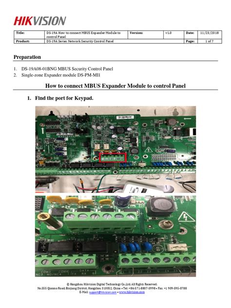 【1010】ds 19a How To Connect Mbus Expander Module To Control Panel Pdf Computer Science