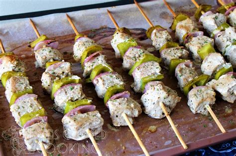 Oven Baked Pork Souvlaki Kabobs Eyes Closed Cooking