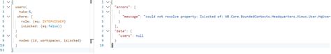 Graphql Responds With Message Could Not Resolve Property Islocked