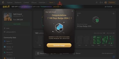 Sahil Anand On Linkedin Leetcode 100daysbadge Codingjourney 22