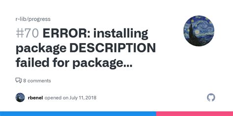 Error Installing Package Description Failed For Package ‘progress