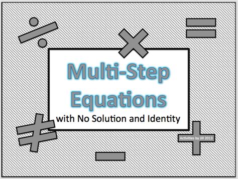 Interactive Ideas Inspiration Multi Step Equations With No Solution And Infinite Solutions