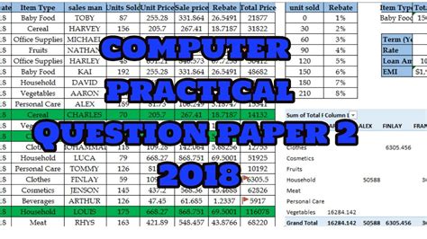 Computer Practical Question Paper Set 2 2018 Youtube