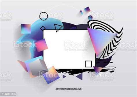 창조적 인 추상적 인 배경 개념 현대 템플릿 레이아웃 텍스트 액체 그런지 및 기하학적 모양에 대한 장소웹 디자인 배너 광고에 대한 추세 추상적 0명에 대한 스톡 벡터 아트