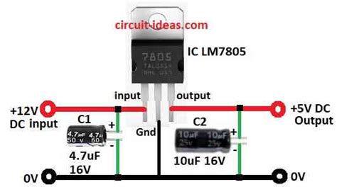 3 Ways To Build A12v To 5v Converter Circuit Using Ic Lm7805 Circuit