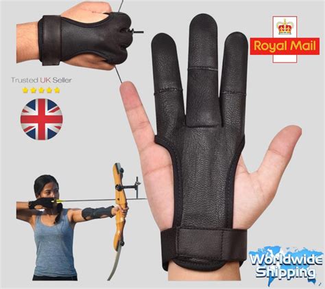 Traditional Archery Gloves 3 Fingers 100 Leather Archery Guard Hand