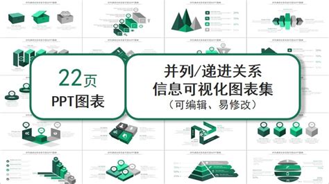 Green Parallel Progressive Relationship Information Visualization Ppt