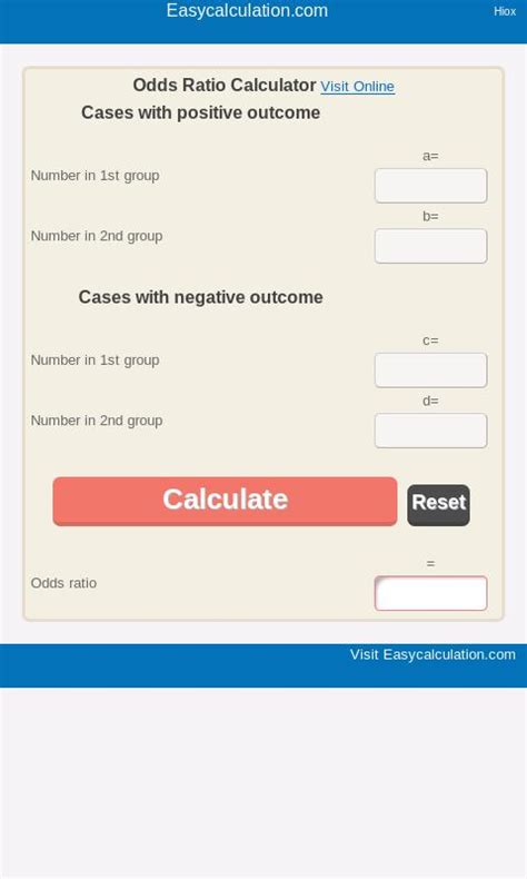 Odds Ratio Calculator Apk For Android Download