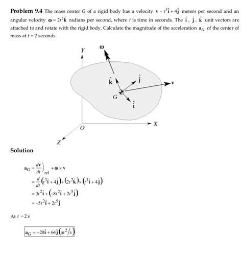 solved problem 9 4 the mass center g of a rigid body has a