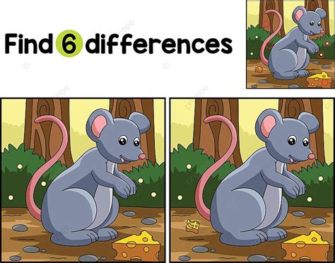 Mouse Farm Find The Differences Mouse Activity Find Differences Vector Mouse Activity Find
