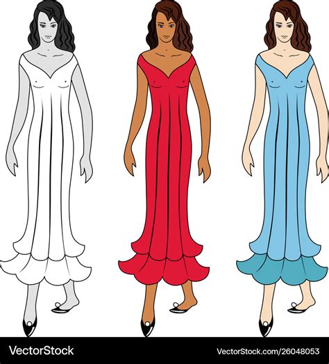 Fashion Woman Dress Figure Royalty Free Vector Image